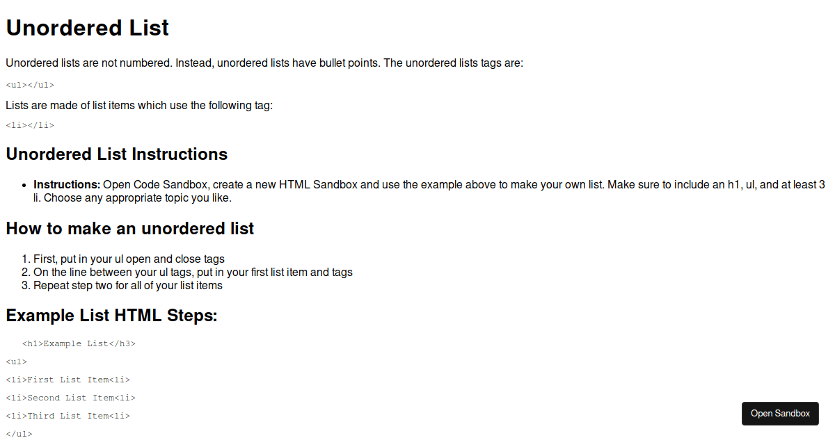 Unorderedlistrevised Codesandbox