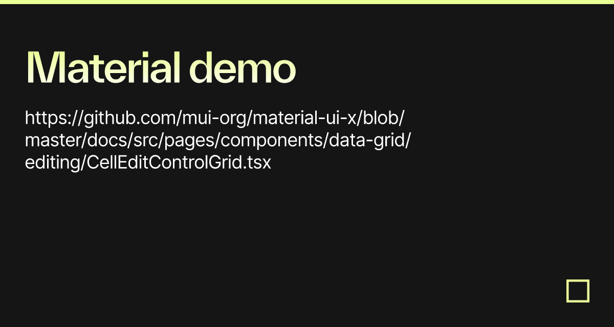 Material demo - Codesandbox