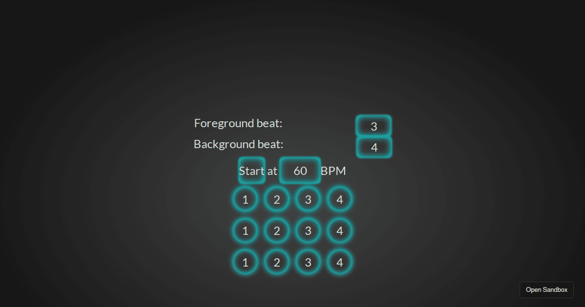 polyrhythm demonstration - Codesandbox