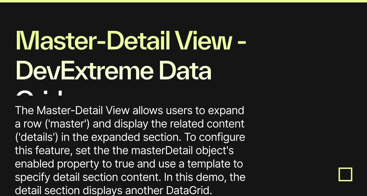 Master-Detail View - DevExtreme Data Grid - Codesandbox