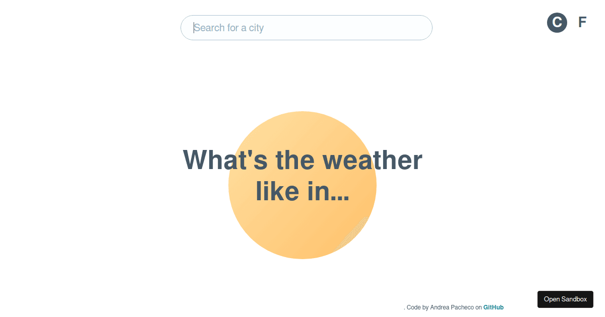 she code - weather app (forked) - Codesandbox