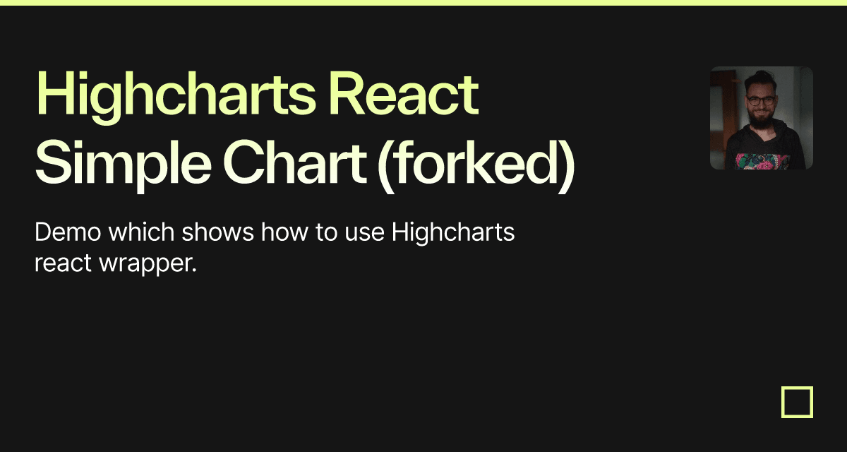Highcharts React Simple Chart (forked) - Codesandbox