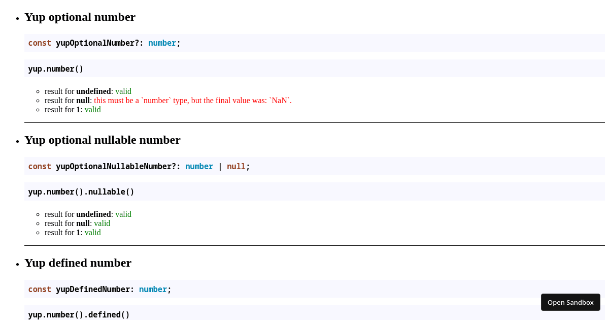 yup - Codesandbox