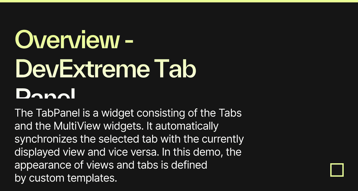 Overview - DevExtreme Tab Panel - Codesandbox