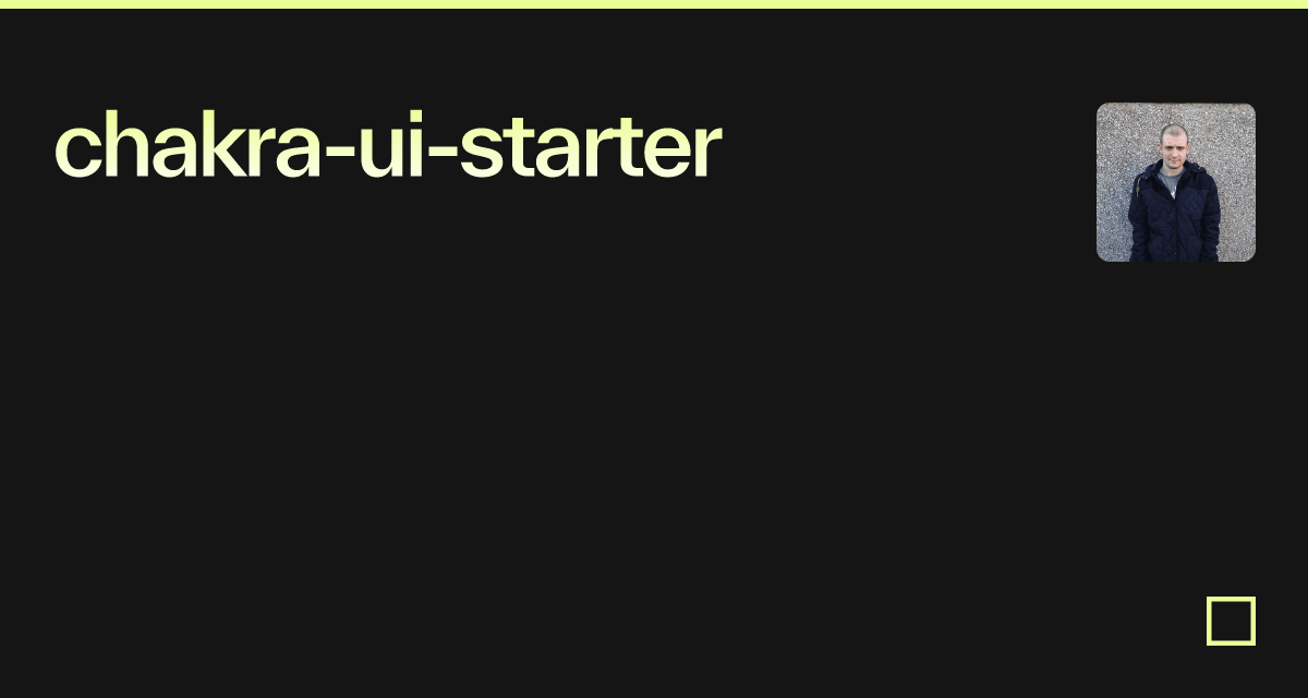 chakra-ui-starter - Codesandbox chakra-ui-starter - Codesandbox