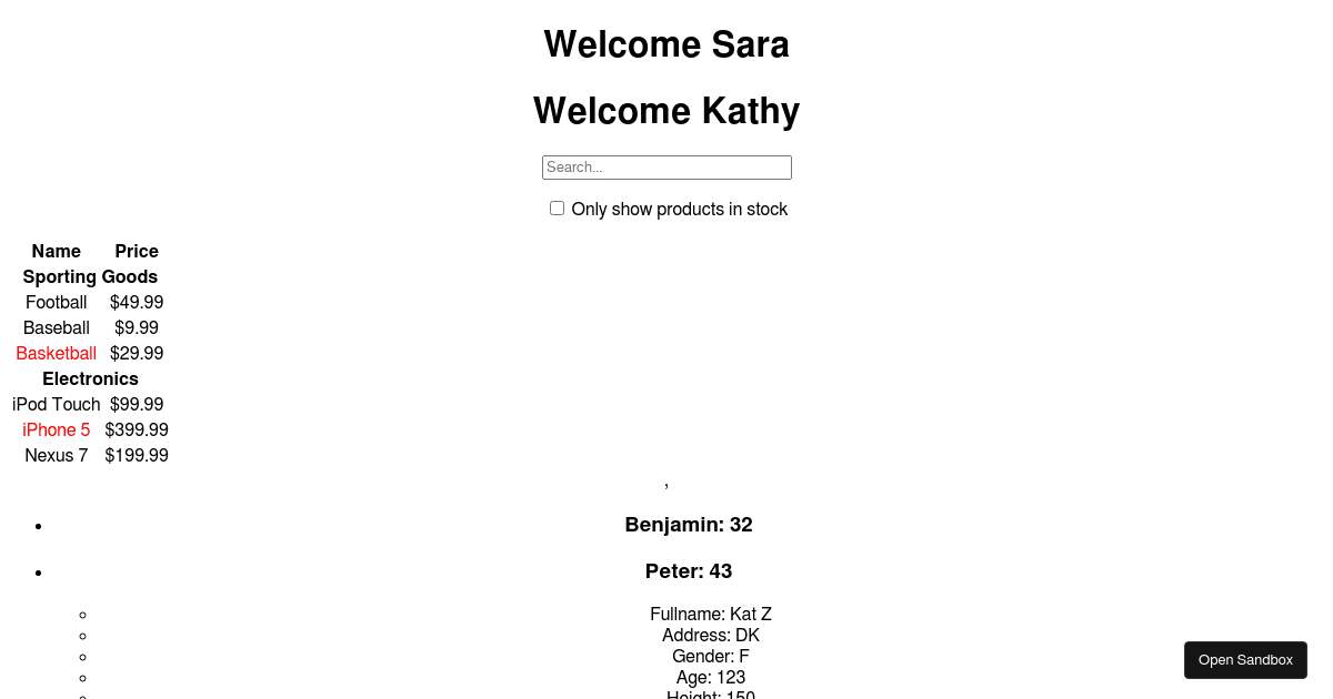 Tester - Codesandbox