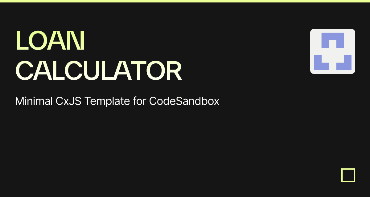 LOAN CALCULATOR - Codesandbox