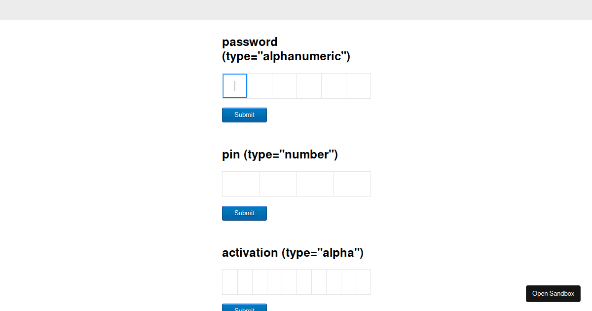 Index Forked Codesandbox