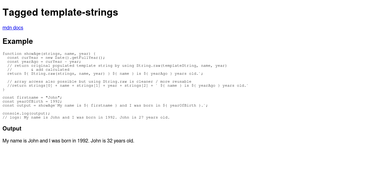 Template-string example - Codesandbox