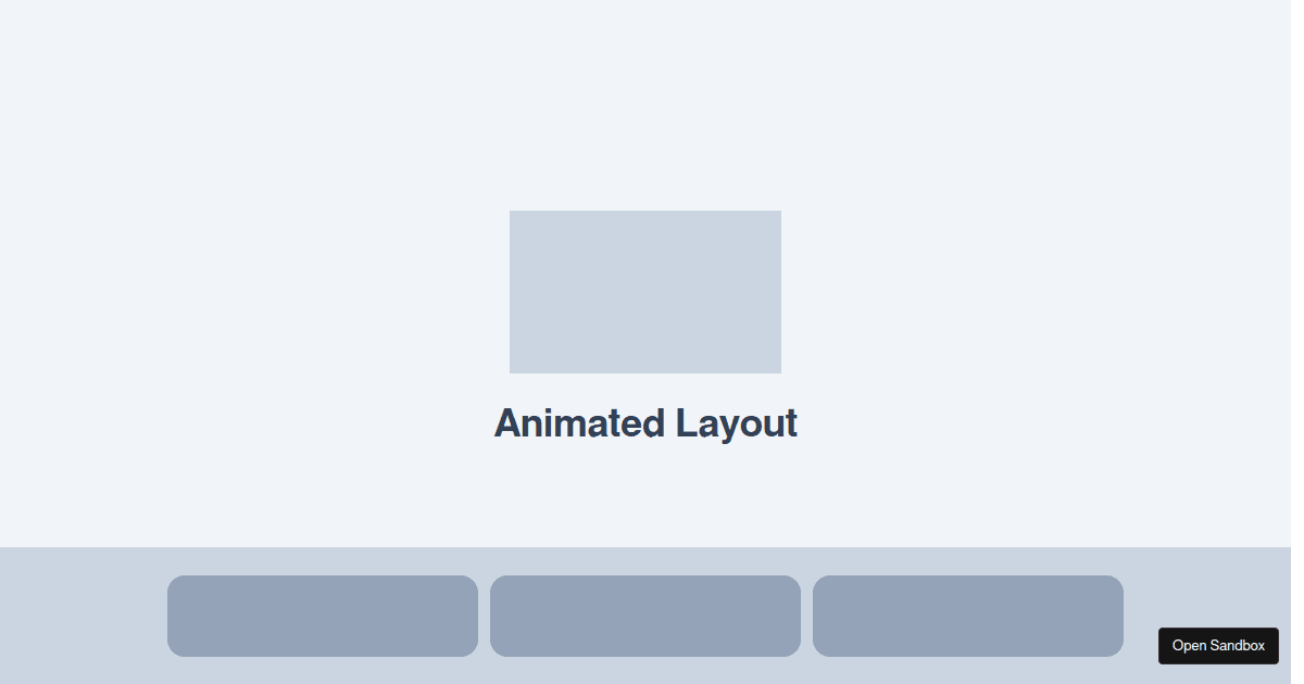 Animated Mobile Layout - Codesandbox
