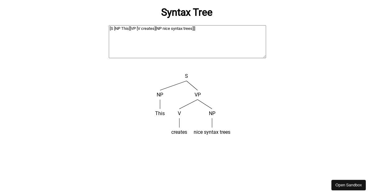 Syntax Parser Codesandbox