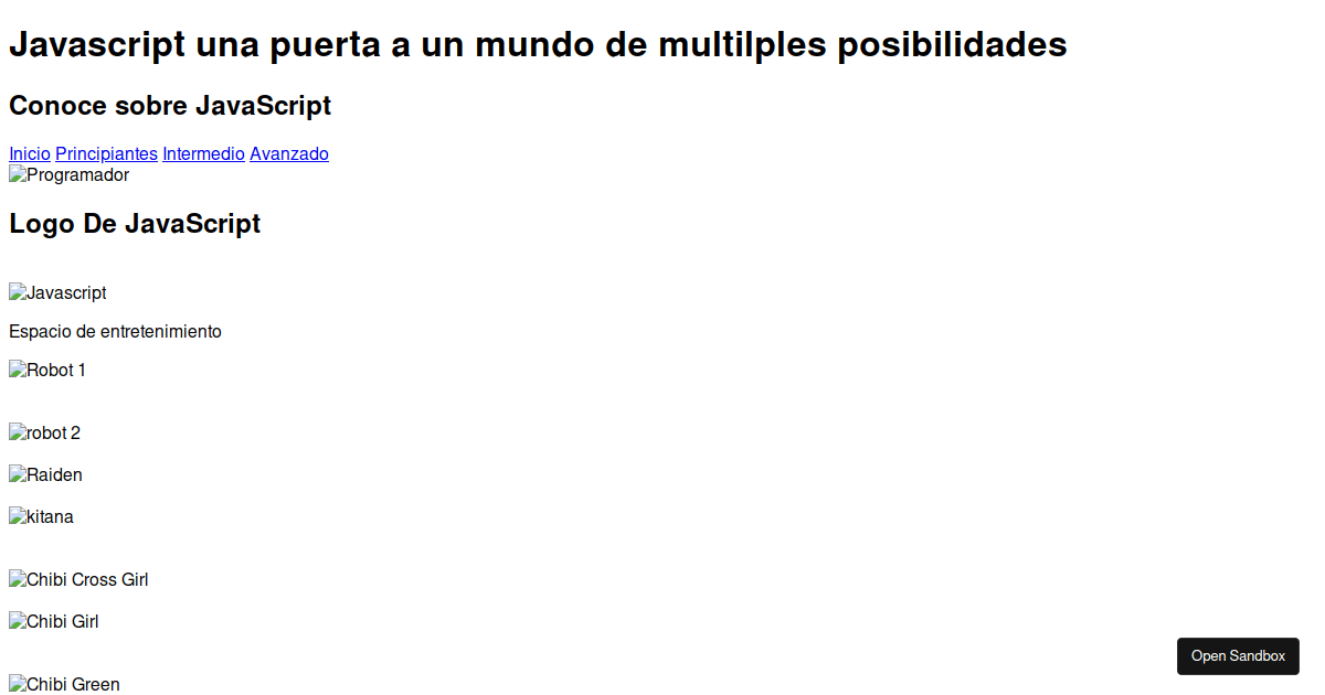 ELEMENTOS SEMANTICOS - Codesandbox