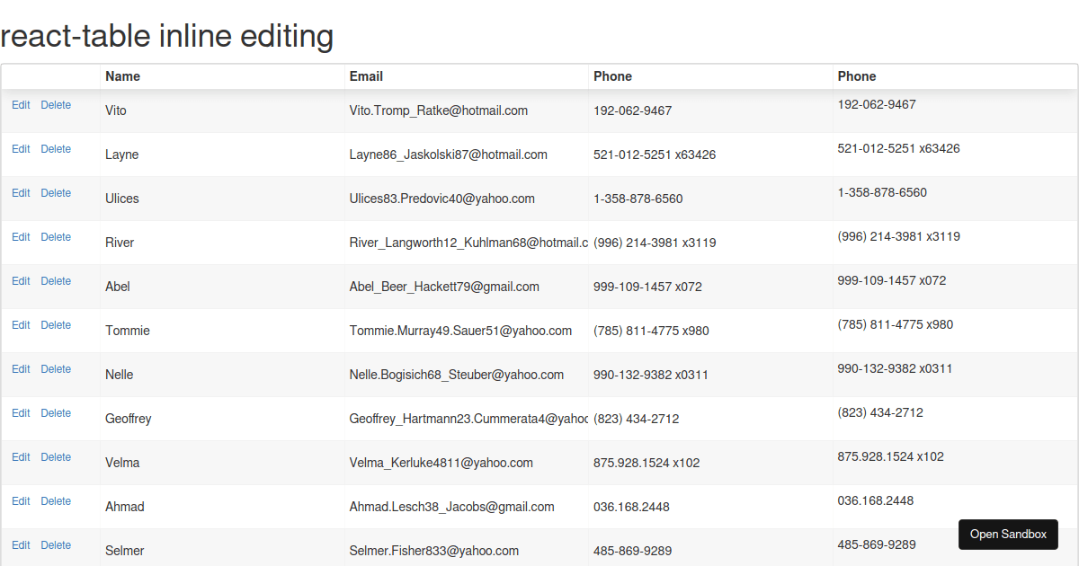 React Table Inline Editingdeleting With Multi Filter Forked Codesandbox