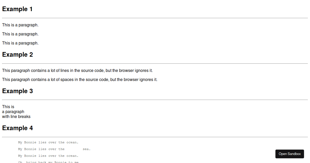 paragraph - Codesandbox