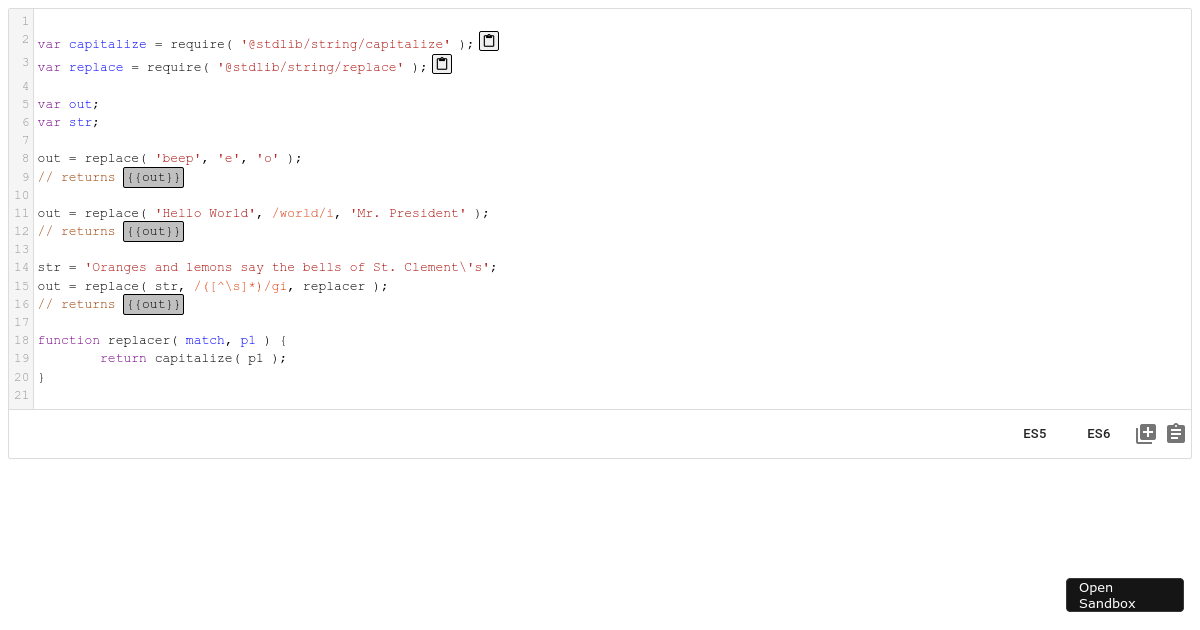 CodeMirror React Component for stdlib - Codesandbox