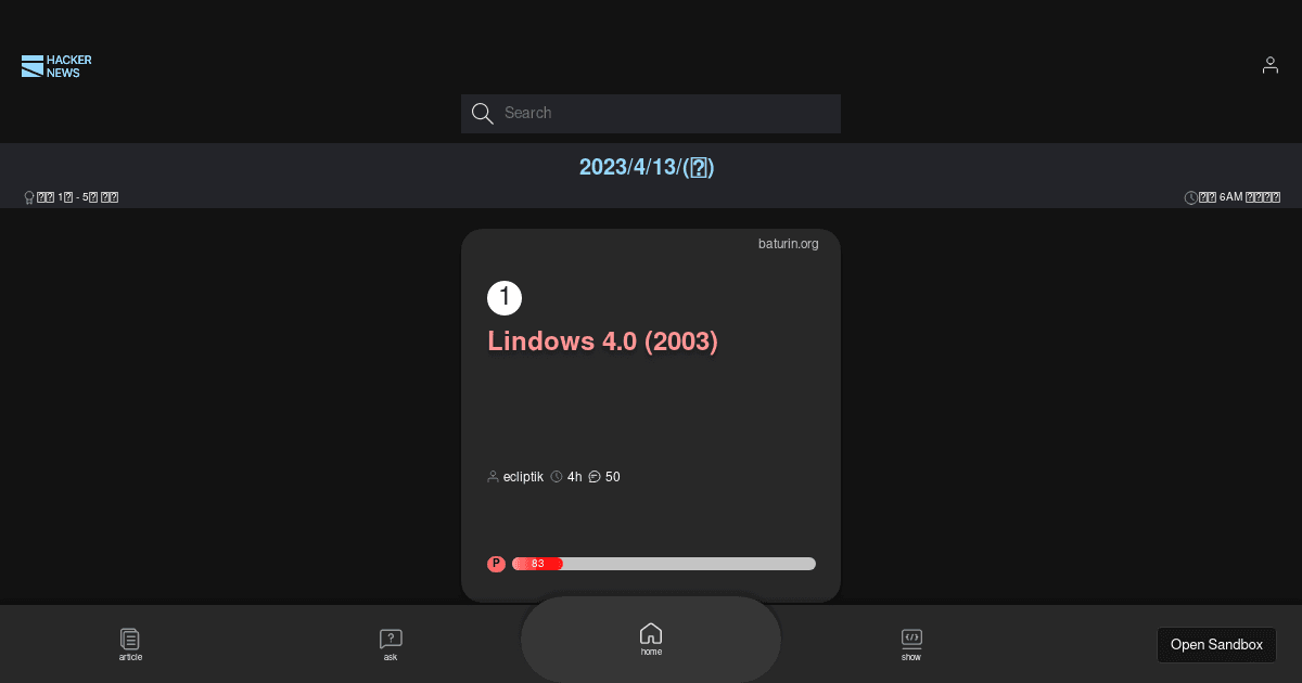 hacker-news - Codesandbox