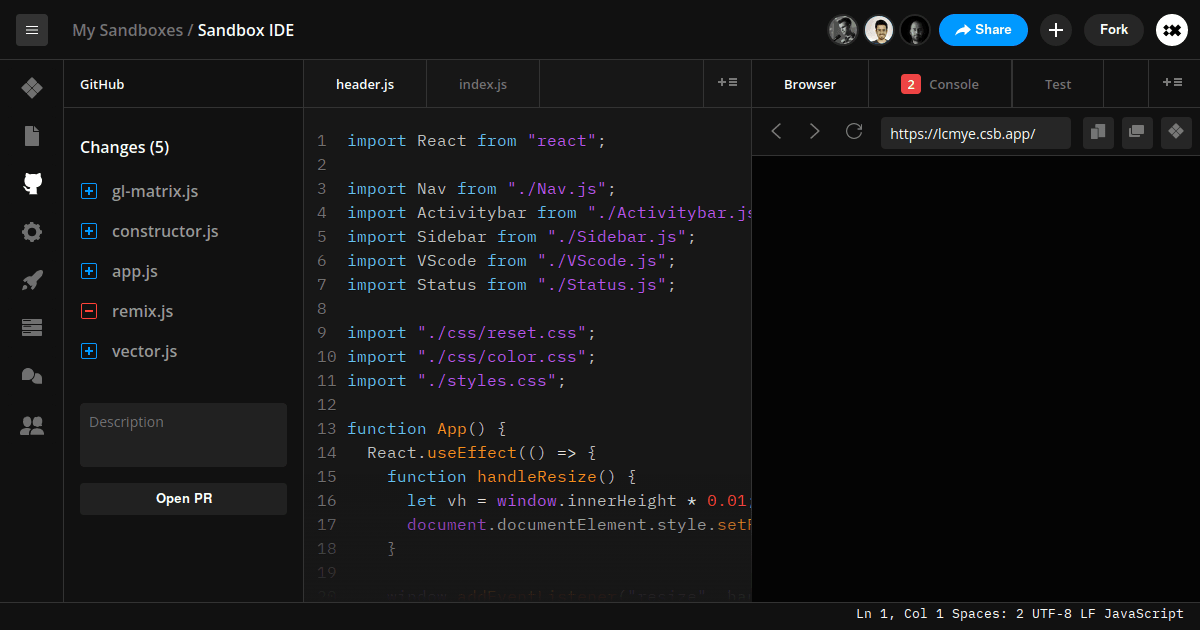 Framer UI - Codesandbox
