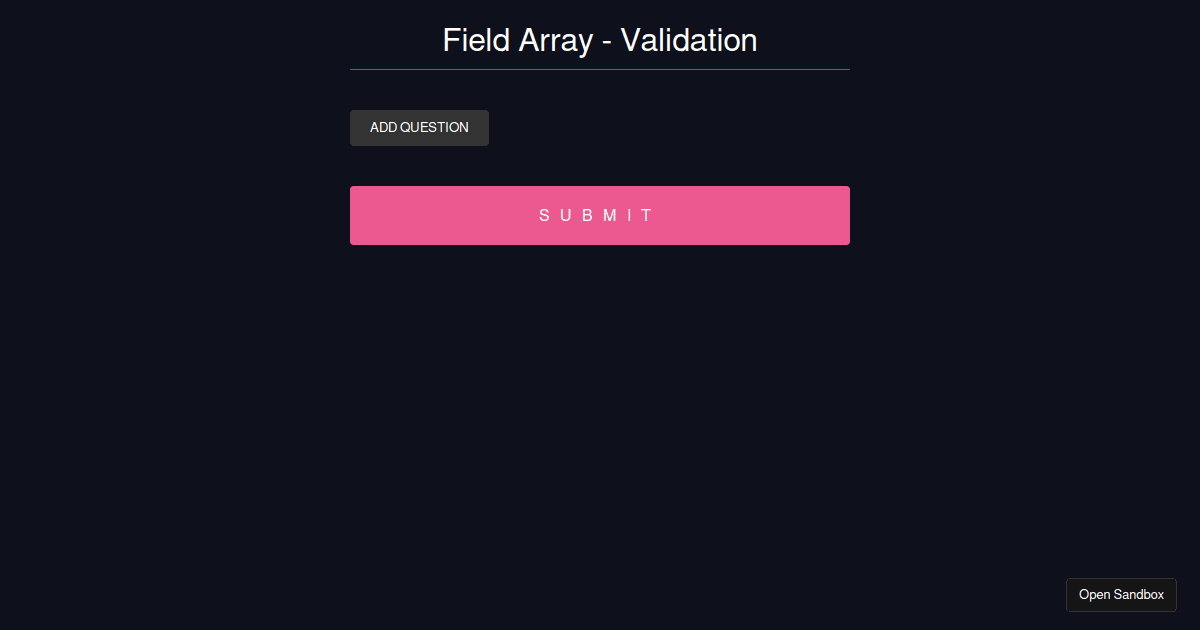 React Hook Form Fieldsarray Display Error Codesandbox