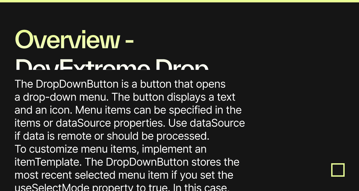 Overview - DevExtreme Drop Down Button (forked) - Codesandbox