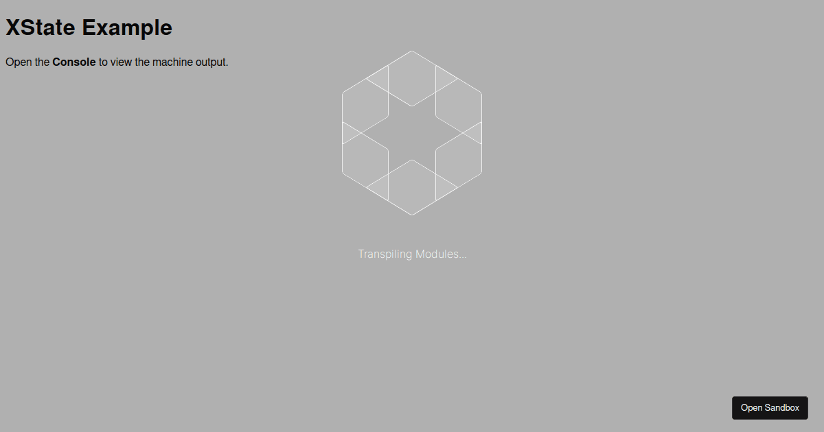 XState Example Template - Codesandbox