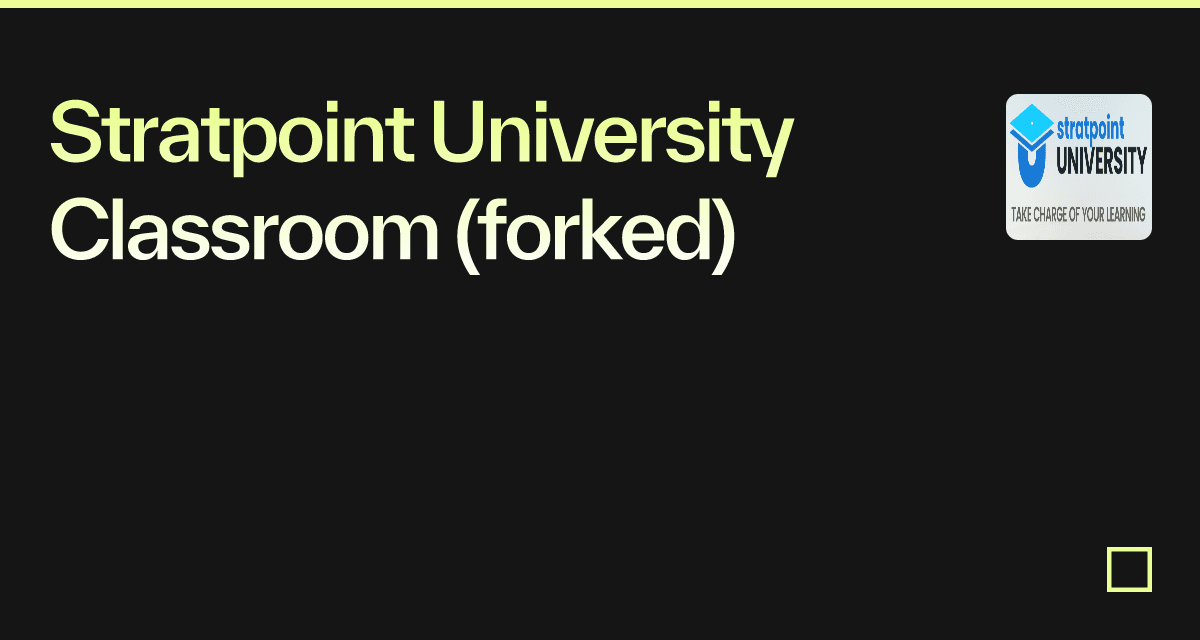 Stratpoint University Classroom (forked) - Codesandbox