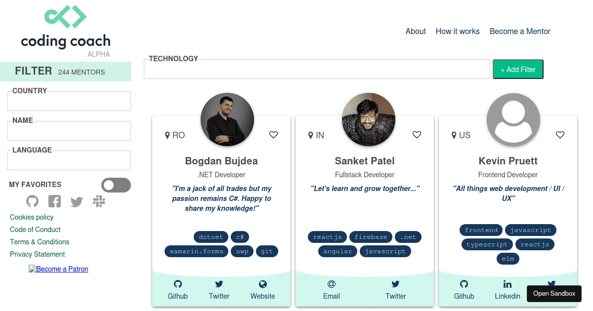 find-a-mentor - Codesandbox