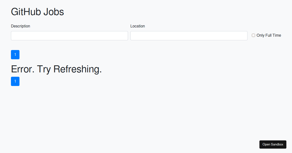 Webdevsimplified Github Jobs Api React App Codesandbox