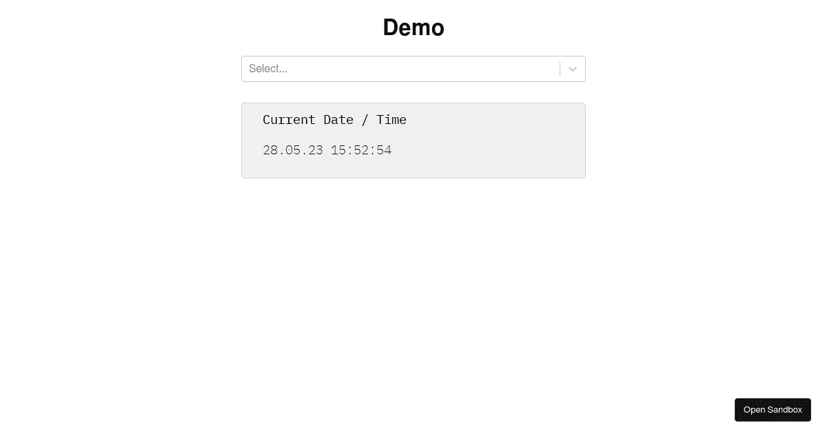 React Timezone Select Usage Spacetime Forked Codesandbox