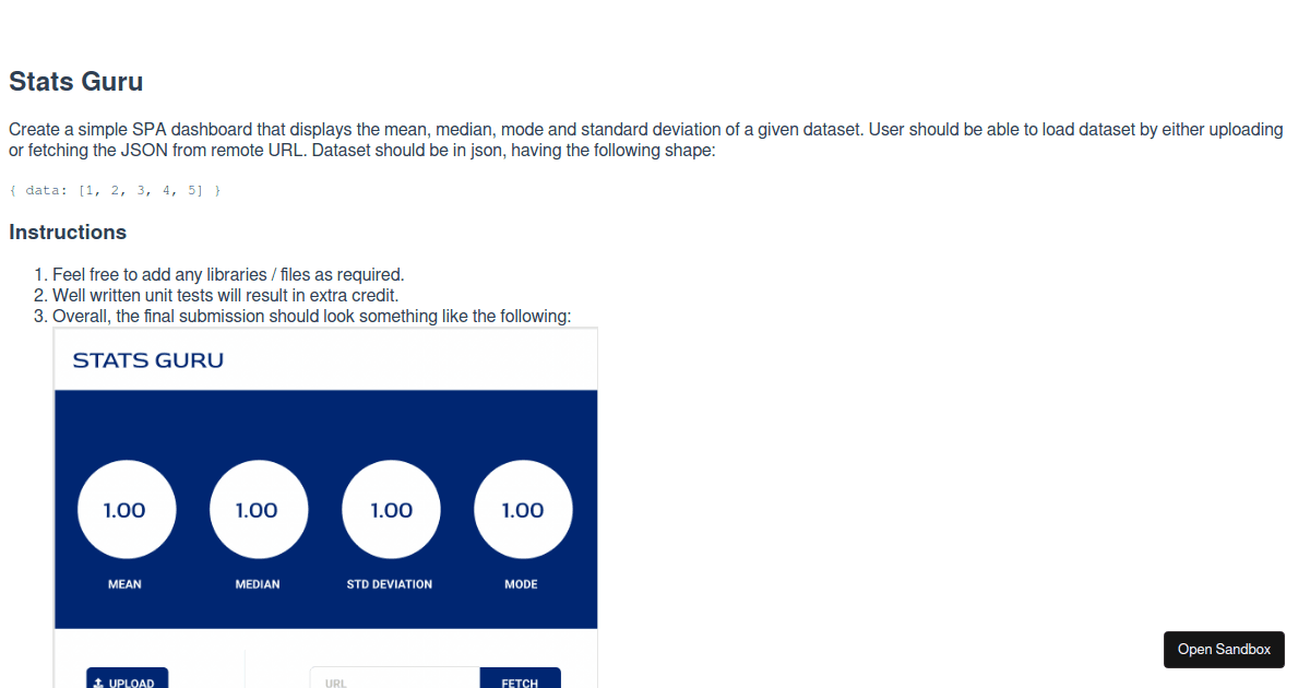 Vue Coding Exercise - Codesandbox Vue Coding Exercise - Codesandbox