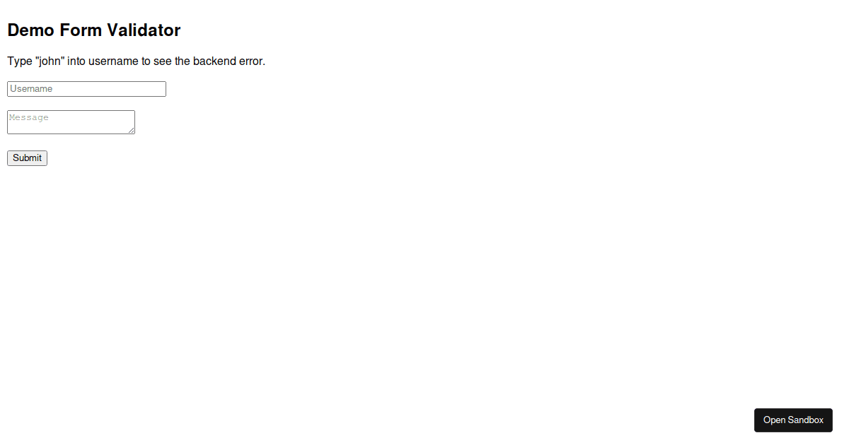 Rfv Demo Form Validator And Form Handler Option Forked Codesandbox
