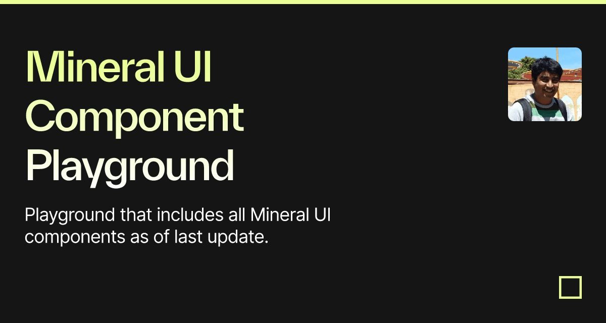 Mineral UI Component Playground - Codesandbox
