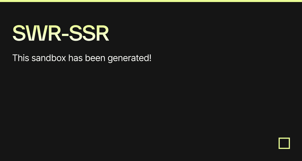 Swr Ssr Codesandbox