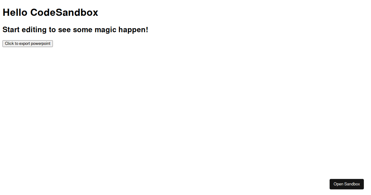 PptxGenJS chart show nothing (forked) - Codesandbox