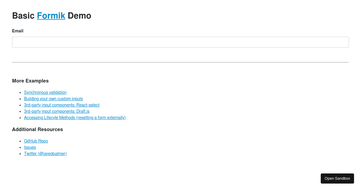 Formik Example - Codesandbox