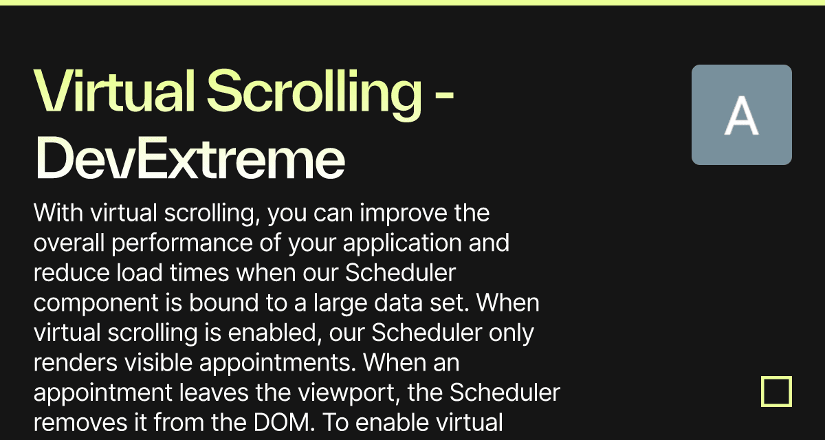 Virtual Scrolling - DevExtreme Scheduler (forked) - Codesandbox