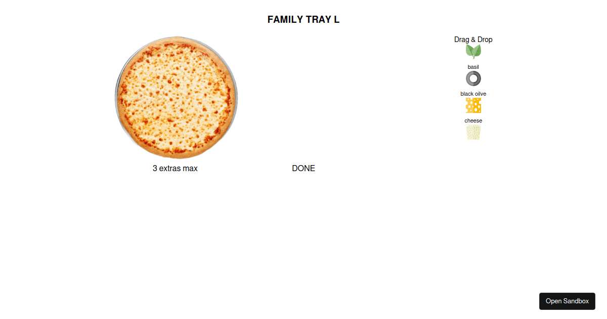 react-dnd assimilation in pizza pizza project - Codesandbox