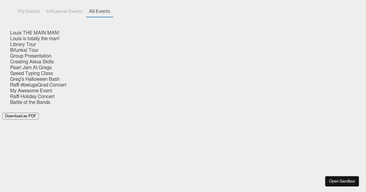 React Tabs Download as PDF - Codesandbox