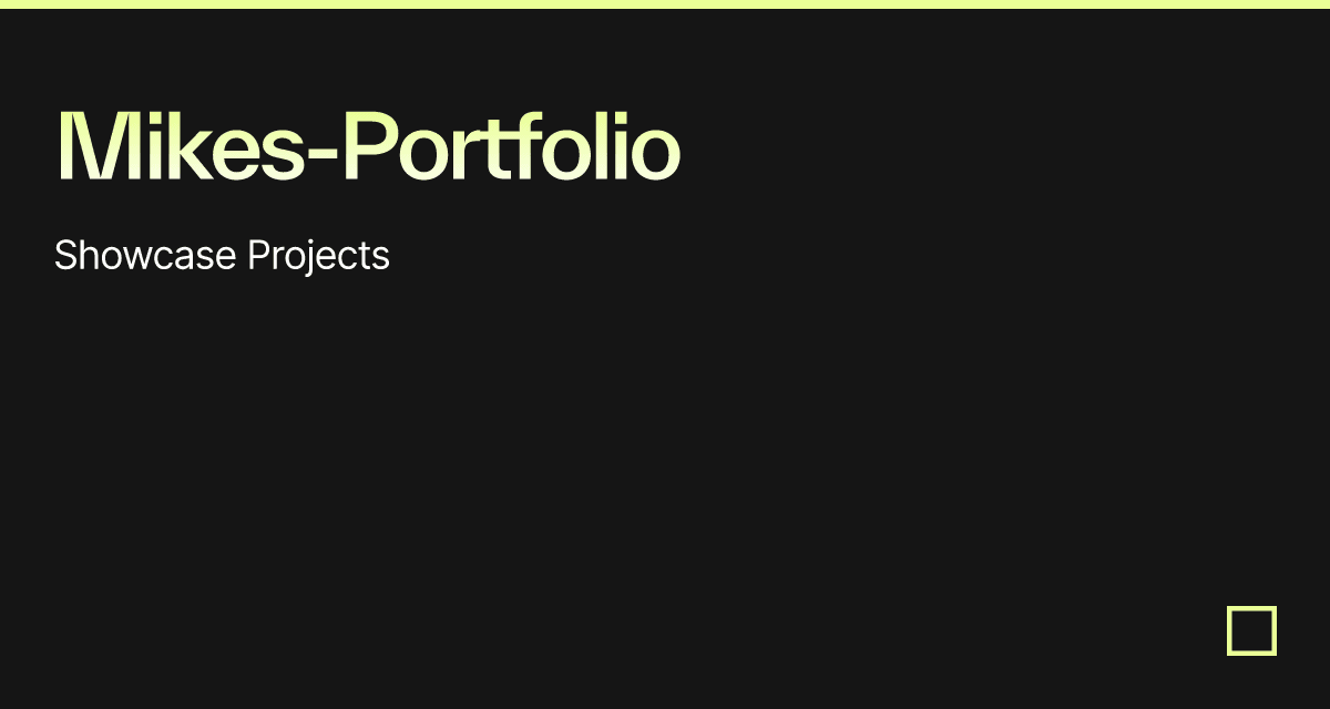 Mikes-Portfolio - Codesandbox