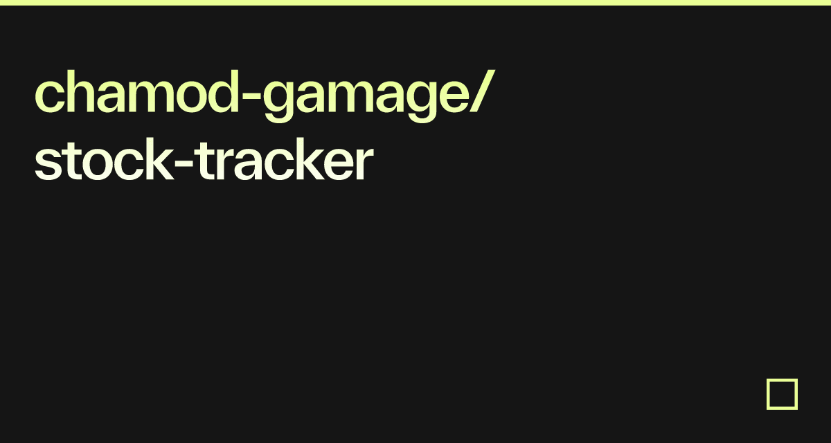 chamod-gamage/stock-tracker - Codesandbox