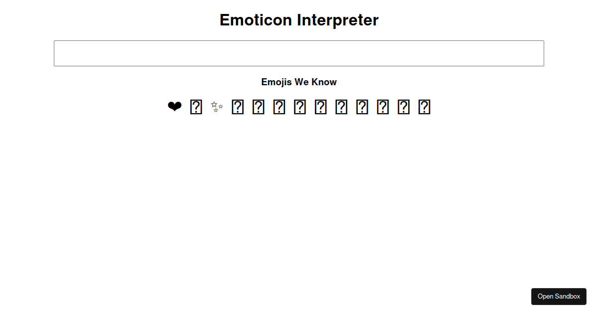 Emoticon Interpreter (forked) - Codesandbox