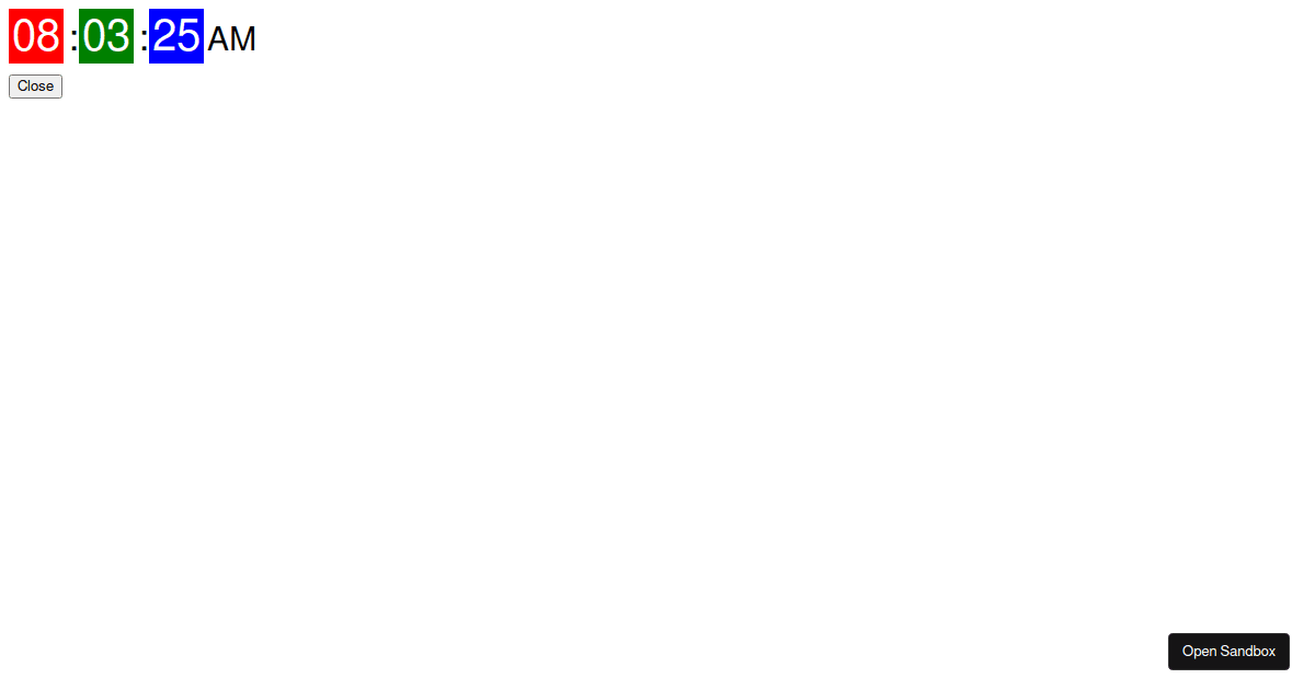 Clock-Lifecycle - Codesandbox