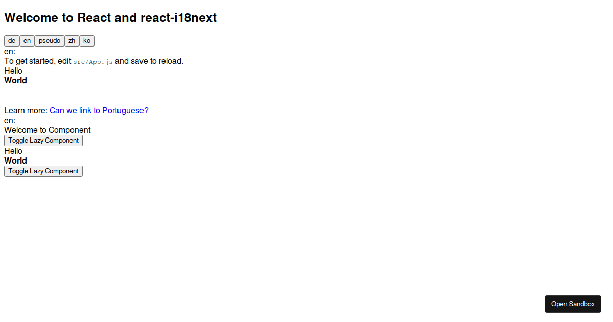 react-i18next (forked) - Codesandbox