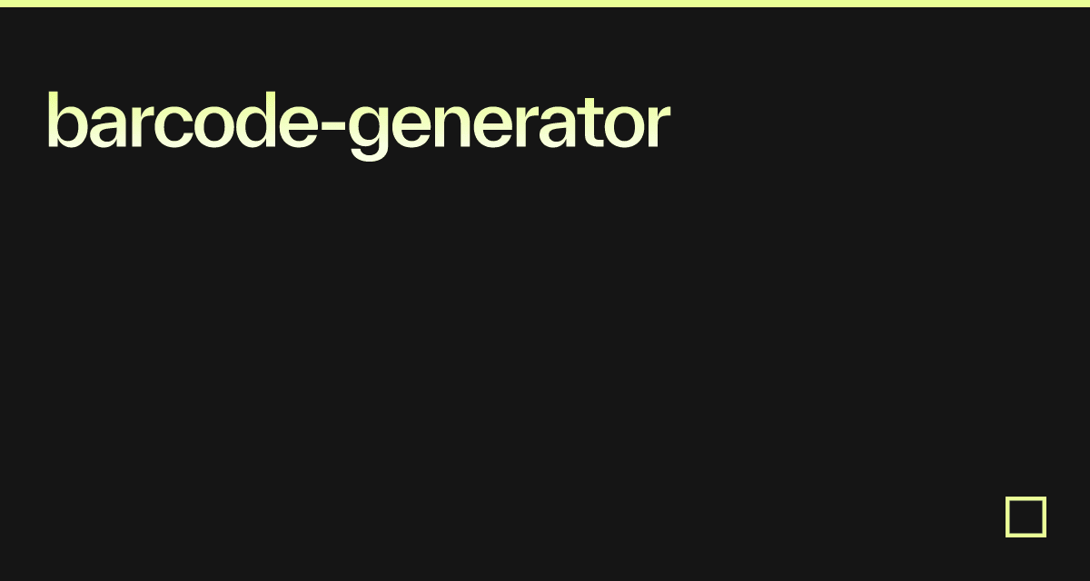 barcode-generator - Codesandbox