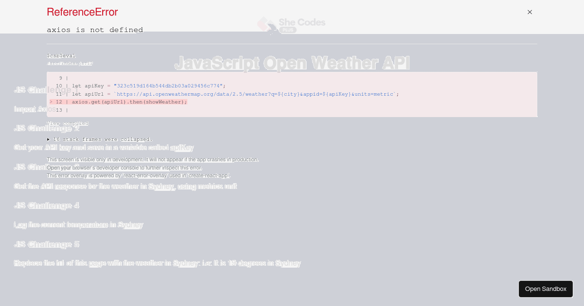 JavaScript Open Weather API (forked) - Codesandbox JavaScript Open Weather API (forked) - Codesandbox