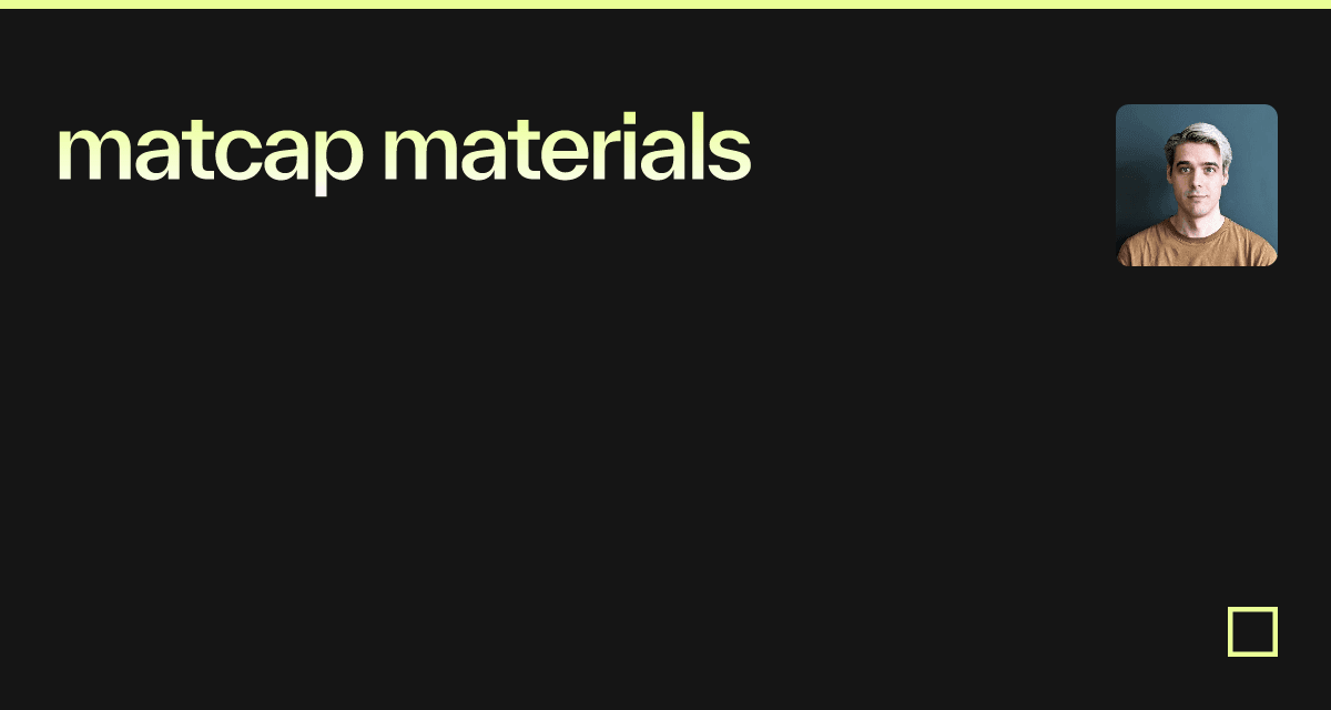 matcap materials - Codesandbox