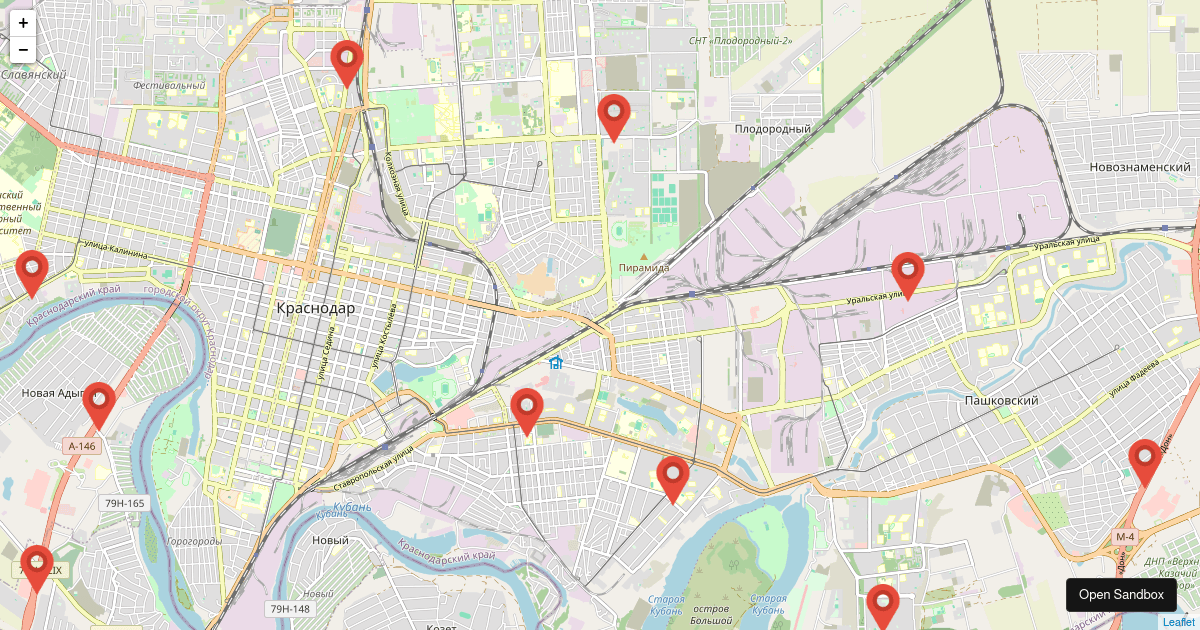 How to call fitBounds and getBounds in react-leaflet? (forked) - Codesandbox
