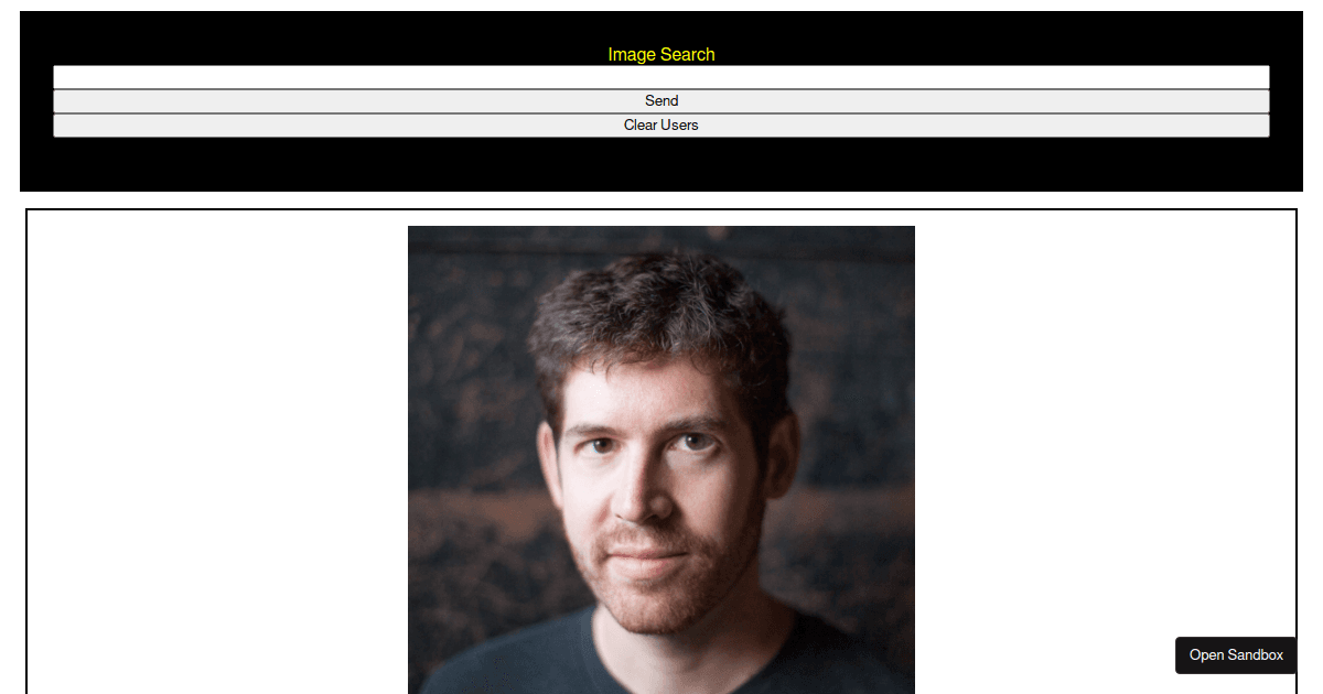 Github User Search In React - Codesandbox
