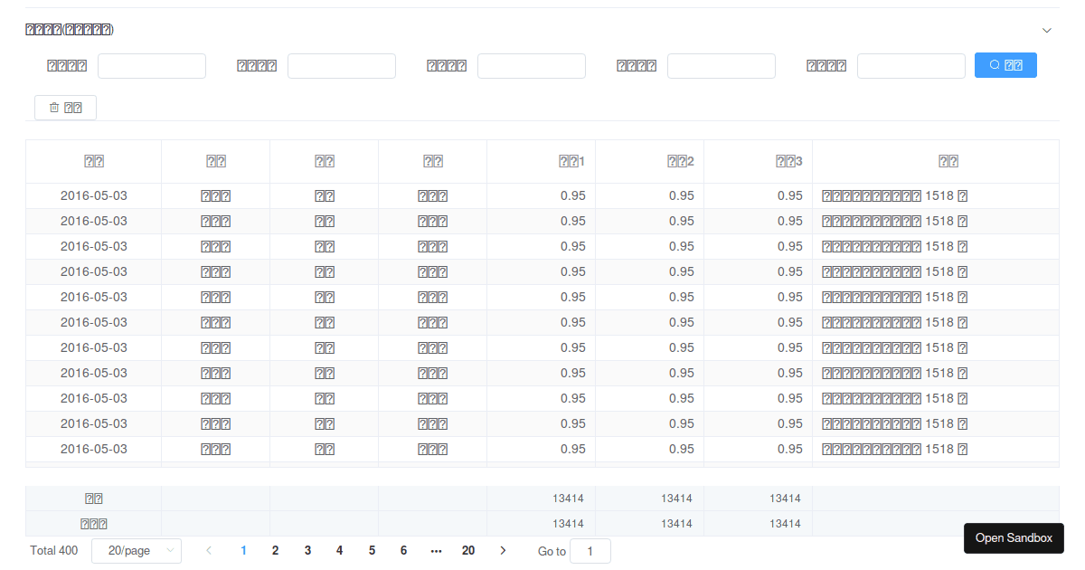 Element UI table (forked) - Codesandbox