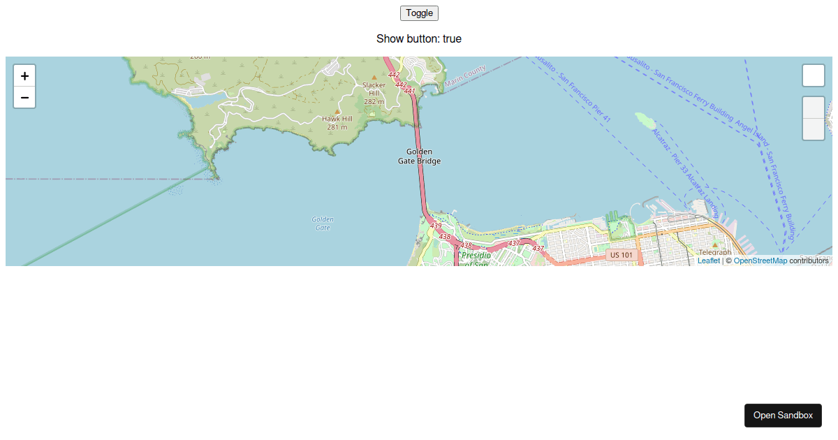 leaflet toggle button - Codesandbox