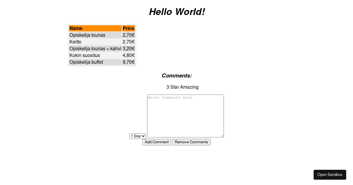 vanilla - Codesandbox